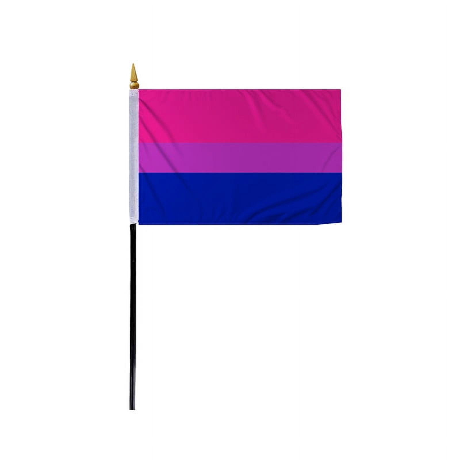 Promopatriot Small Bisexual Pride Flag 4x6 inch Stick Flag Sewn Edges ...