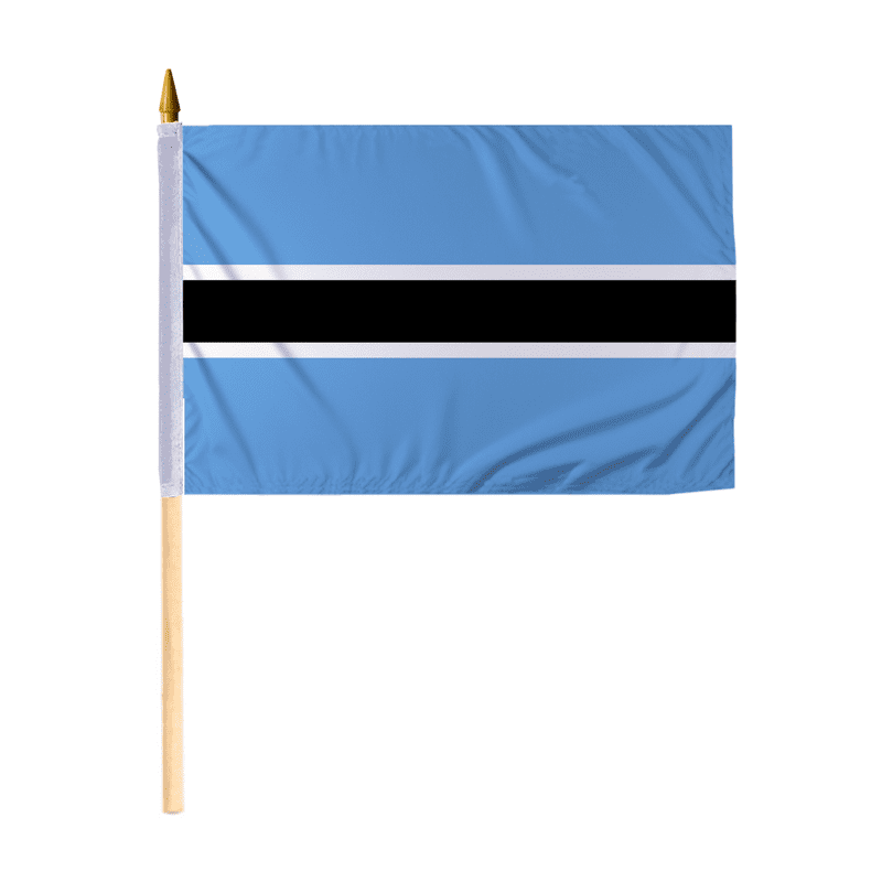 Promopatriot Small Botswana National Desk Flag 12x18 inch 24" Wood ...