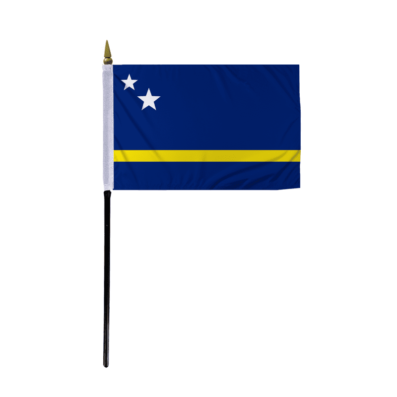Promopatriot Small Curacao Country Stick Flag 4x6 inch 11" Plastic ...