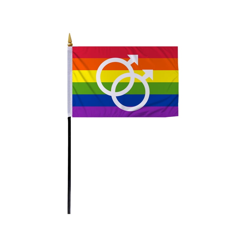 Promopatriot Small Double Male Pride Flag 4x6 inch Stick Flag Sewn ...