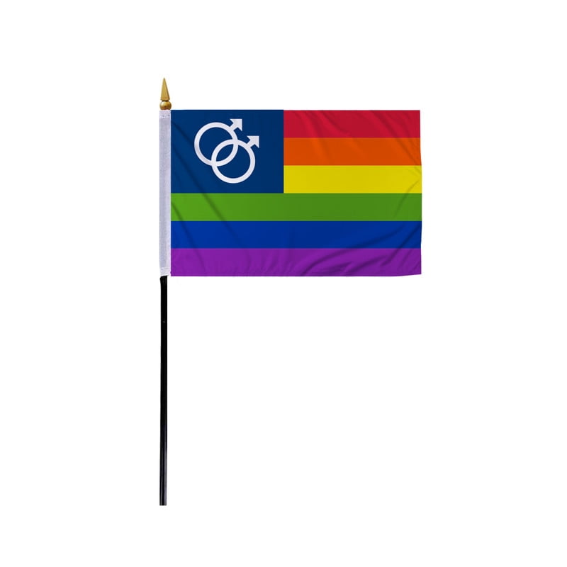 Promopatriot Small Double USA Mars Pride Flag 4x6 inch Stick Flag Sewn ...