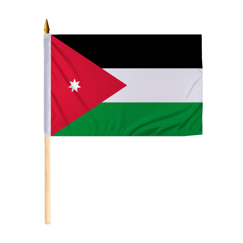 Promopatriot Small Jordan National Desk Flag 12x18 inch 24" Wood Stick ...