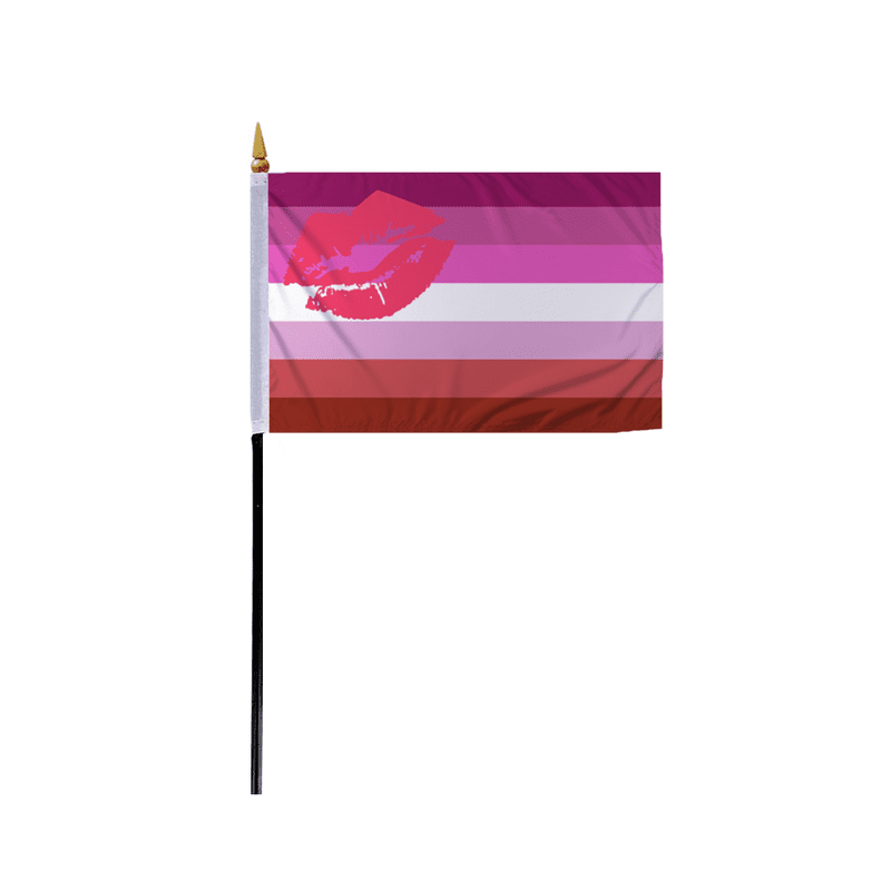 Promopatriot Small Lipstick Lesbian Pride Flag 4x6 inch Stick Flag Sewn ...