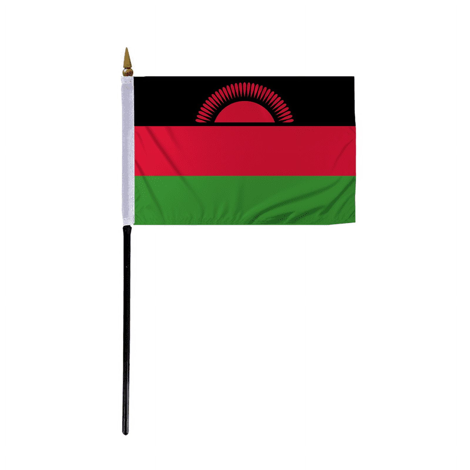 Promopatriot Small Malawi Country Stick Flag 4x6 inch 11" Plastic Stick ...