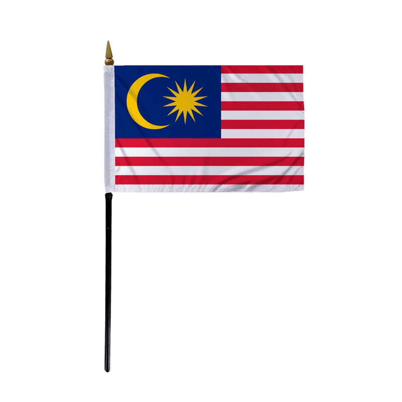 Promopatriot Small Malaysia Country Stick Flag 4x6 inch 11" Plastic ...