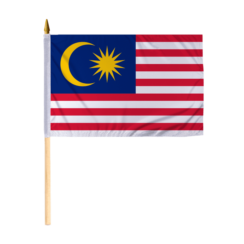 Promopatriot Small Malaysia National Desk Flag 12x18 inch 24" Wood ...