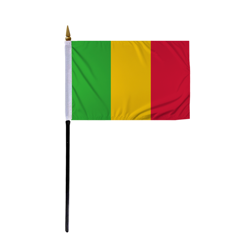 Promopatriot Small Mali Country Stick Flag 4x6 inch 11" Plastic Stick ...