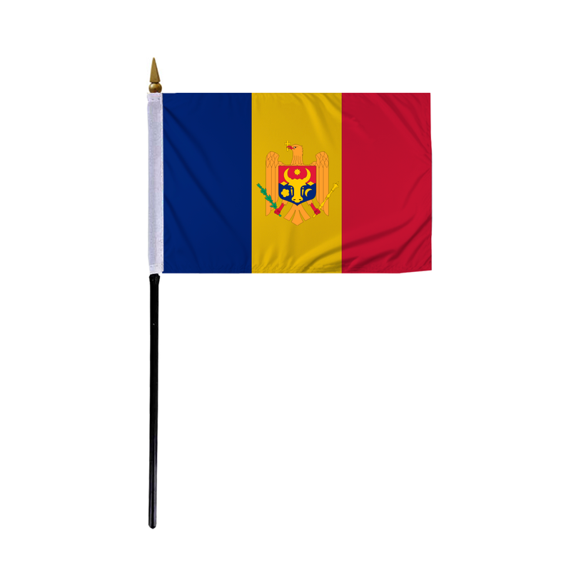 Promopatriot Small Moldova Country Stick Flag 4x6 inch 11" Plastic ...