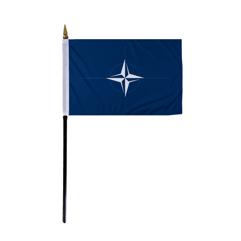 Promopatriot Small Nato Country Stick Flag 4x6 inch 11" Plastic Stick ...