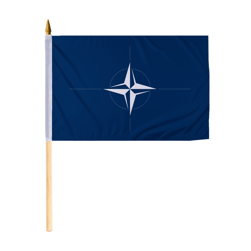 Promopatriot Small Nato National Desk Flag 12x18 inch 24" Wood Stick ...