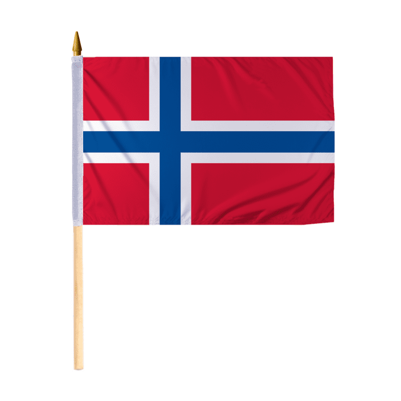 Promopatriot Small Norway National Desk Flag 12x18 inch 24" Wood Stick ...