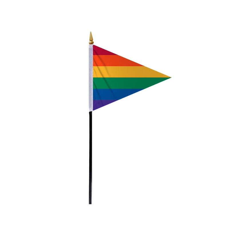 Promopatriot Small Rainbow Pennant Pride Flag 4x6 inch Stick Flag Sewn ...