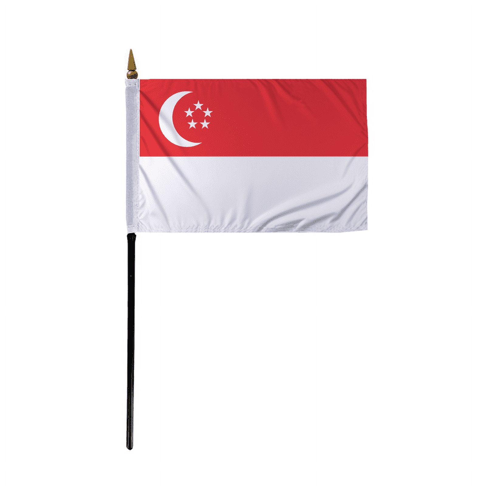 Promopatriot Small Singapore Country Stick Flag 4x6 inch 11" Plastic ...