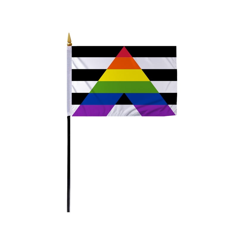 Promopatriot Small Straight Ally Pride Flag 4x6 inch Stick Flag Sewn ...