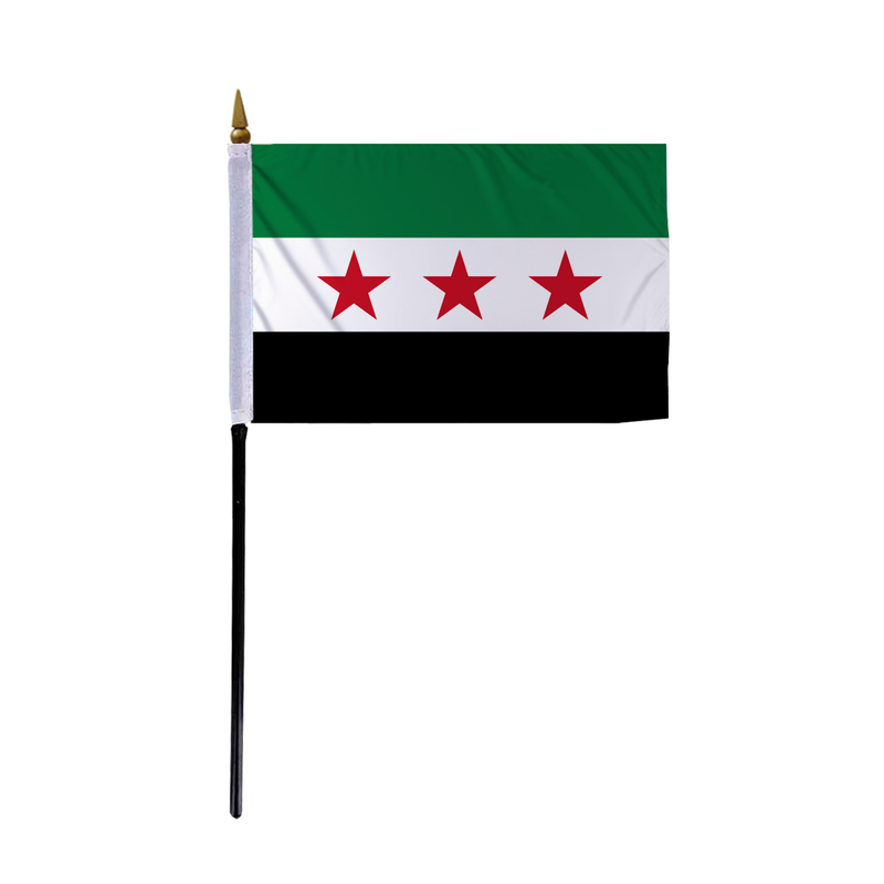 Promopatriot Small Syria Country Stick Flag 4x6 inch 11" Plastic Stick ...