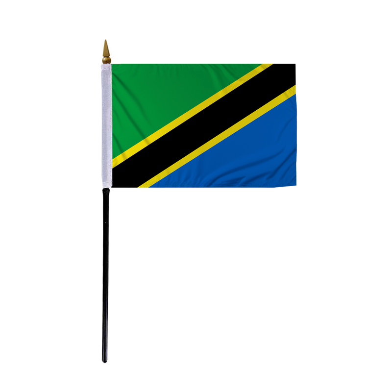 Promopatriot Small Tanzania Country Stick Flag 4x6 inch 11" Plastic ...