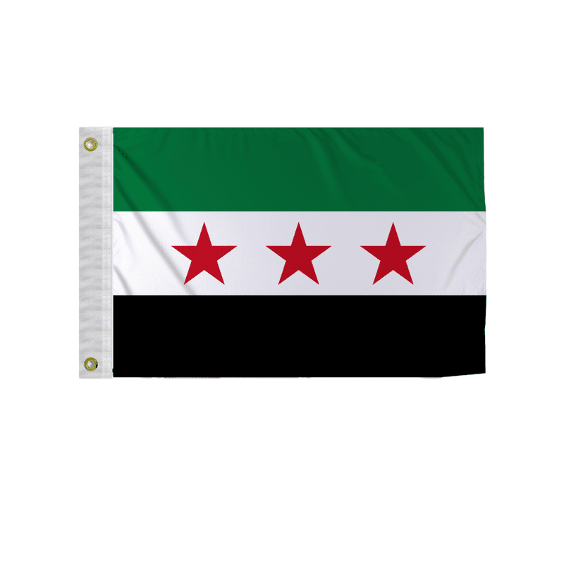 Promopatriot Syria National Flag 2x3 ft Nylon Double Stitched Edges Canvas Header Brass Grommets ...