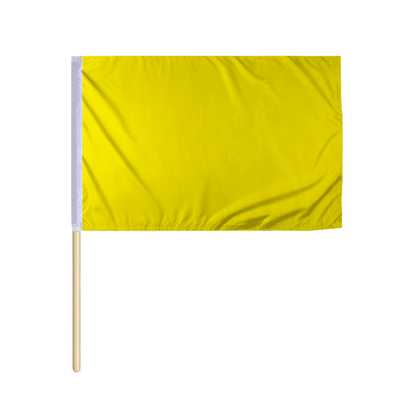 Promopatriot Yellow Racing Flag Caution Stick Flag 24x30 inch - Mounted ...