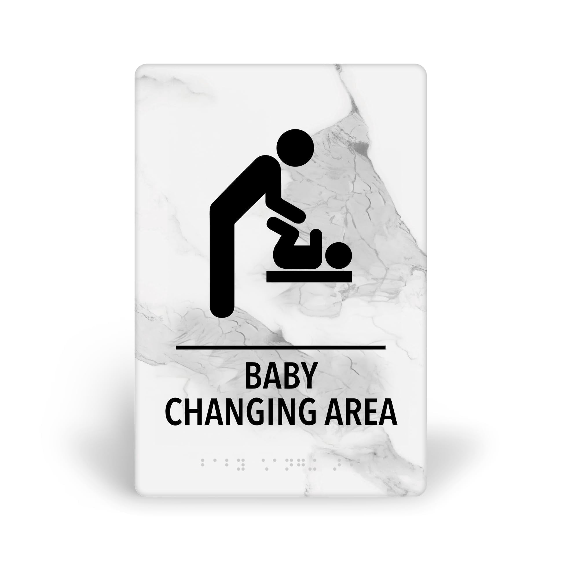 Promot 9x6 Baby Changing Area Restroom Sign – ADA Braille Self-Adhesive ...