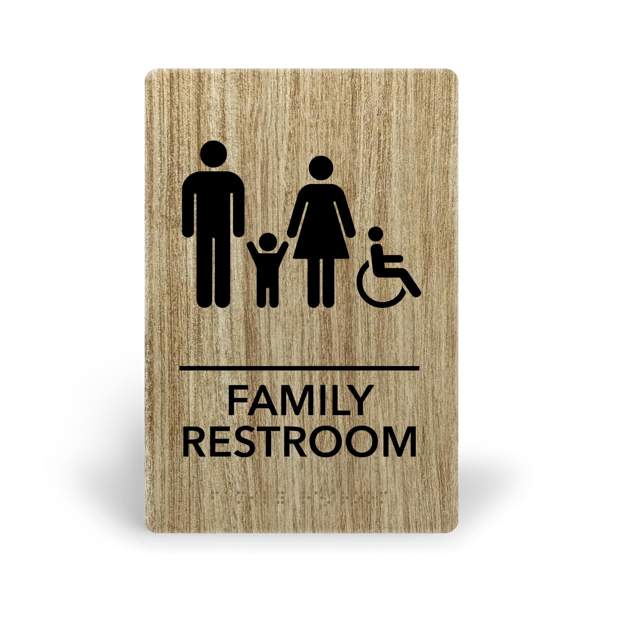 Promot 9x6 Family Restroom Sign – ADA Braille Self-Adhesive - Almond ...
