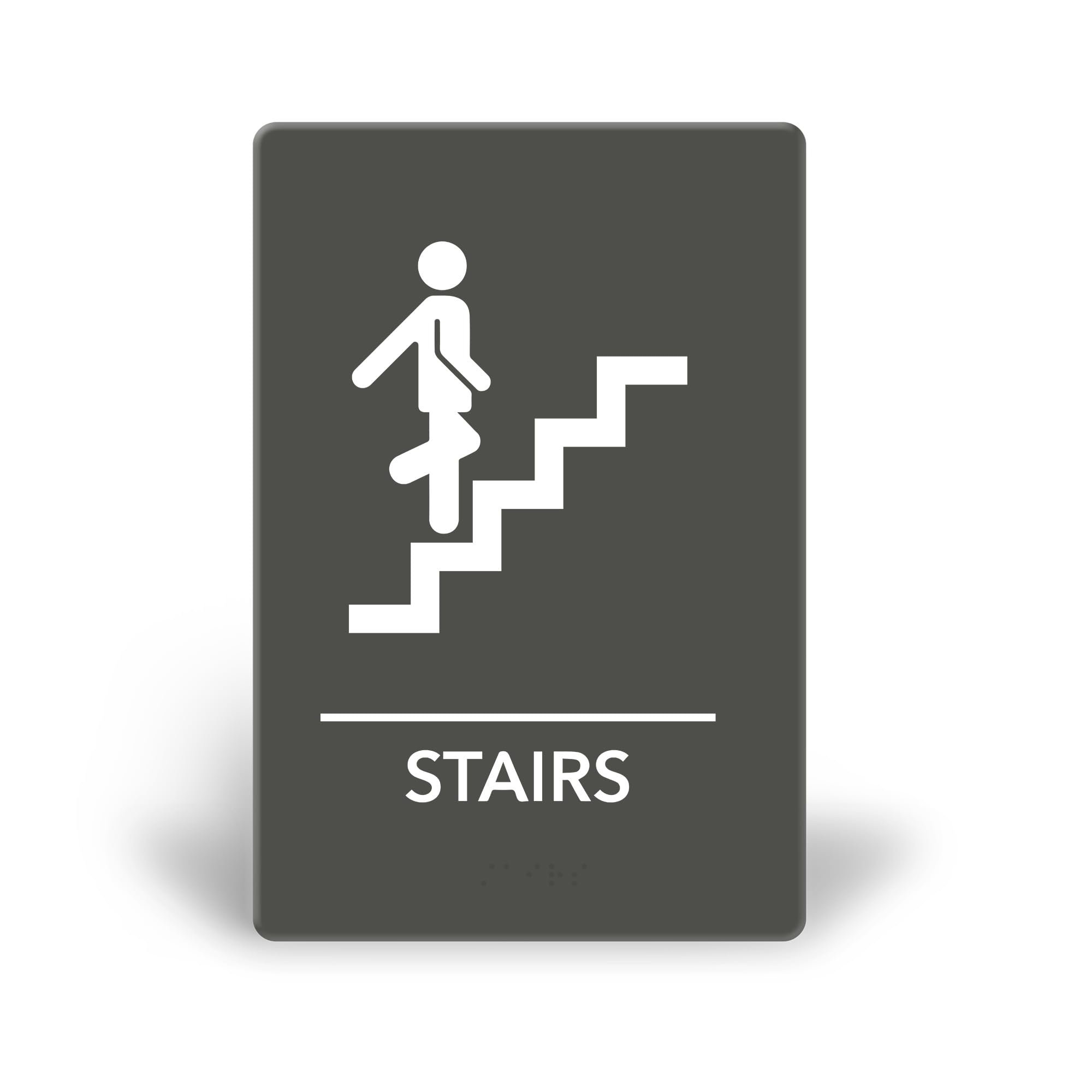 Promot 9x6 Stair Sign – ADA Braille Self-Adhesive - Light Grey ...