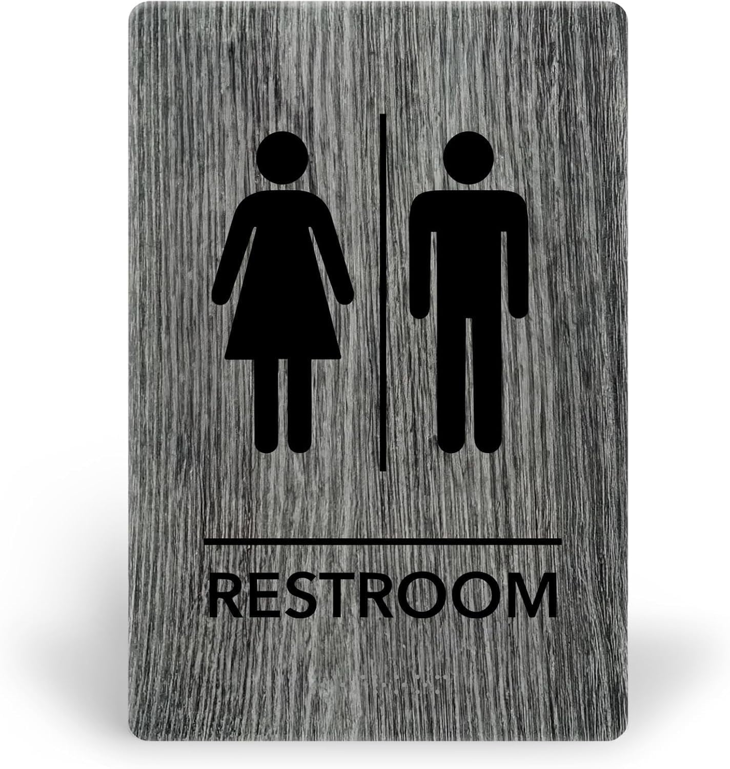 Promot 9x6 Unisex Restroom Sign – ADA Braille Self-Adhesive - Classic ...