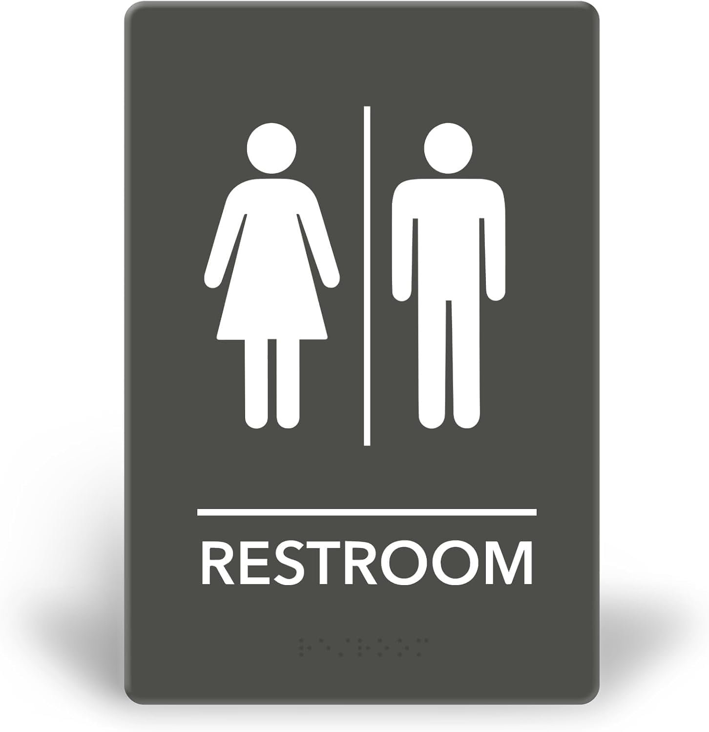 Promot 9x6 Unisex Restroom Sign – ADA Braille Self-Adhesive - Light ...