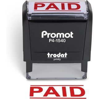 Vivid Stamp Paid Check W/ Date Ck# Line Self Inking Rubber Stamp (Red ...