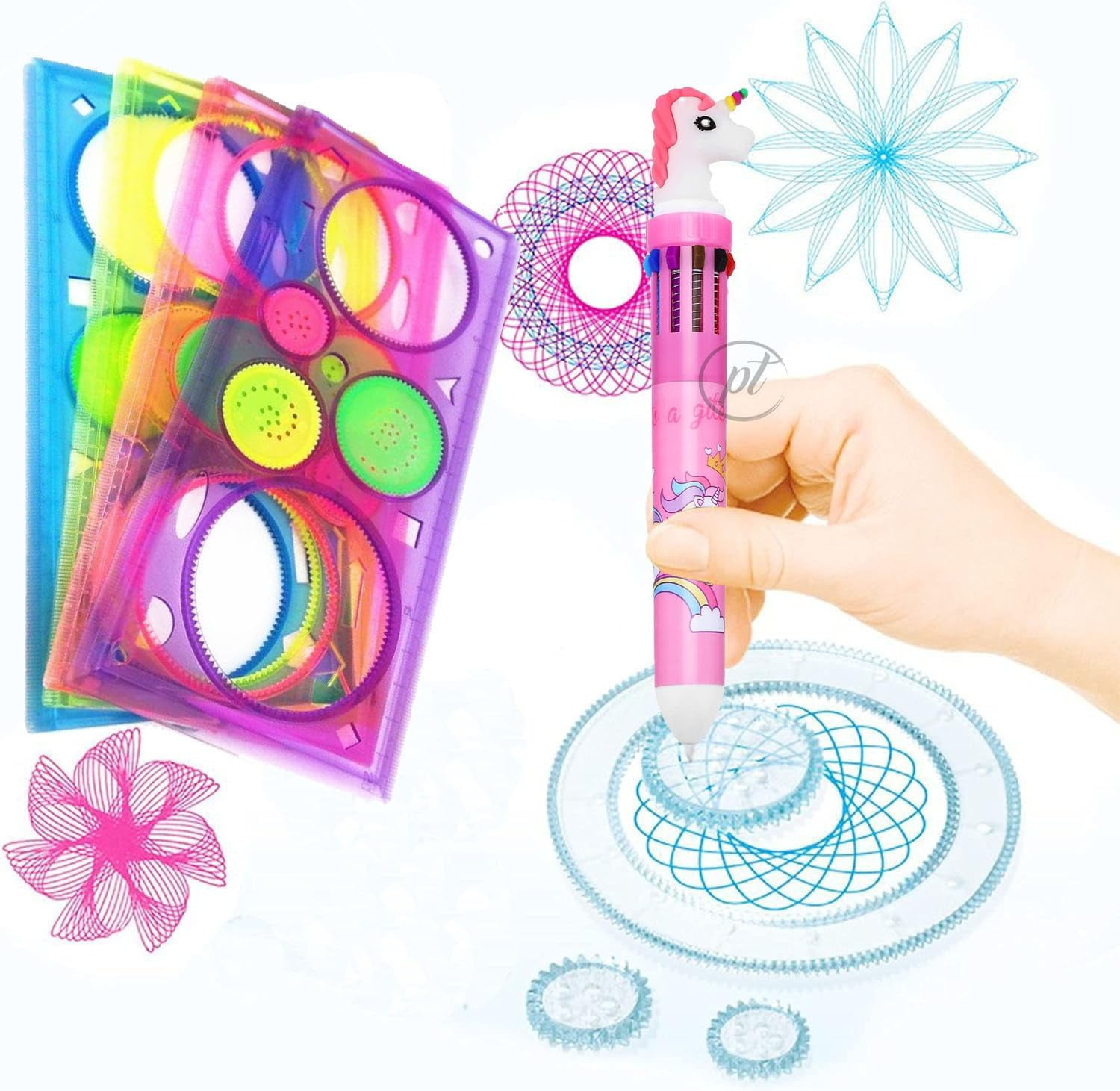 Promote Spirograph Geometric Ruler Rigid Plastic Stencil Unicorn Ten in ...