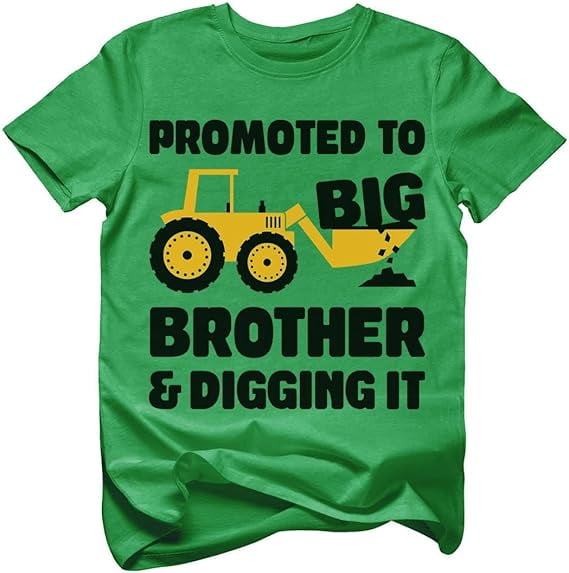 Tstars Toddler Boys Promoted to Big Brother Tractor T-Shirt, Size 5-6 ...