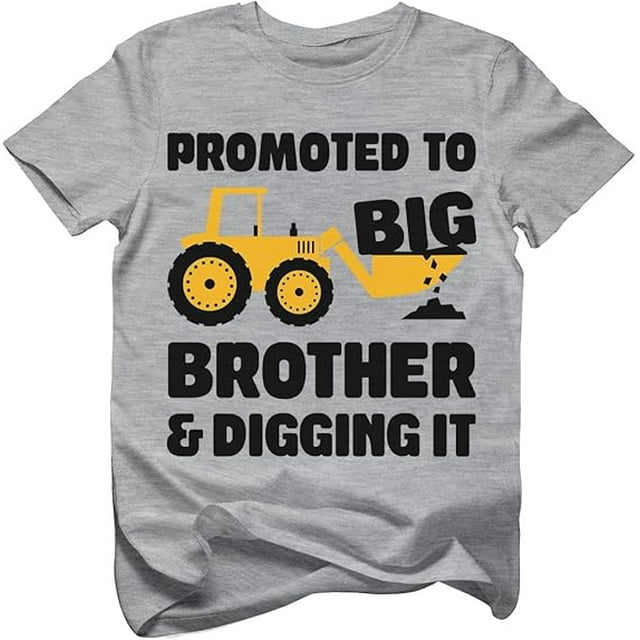 Tstars Toddler Boys Shirt Promoted to Big Brother Tractor T-Shirt - 2T Gray - Walmart.com