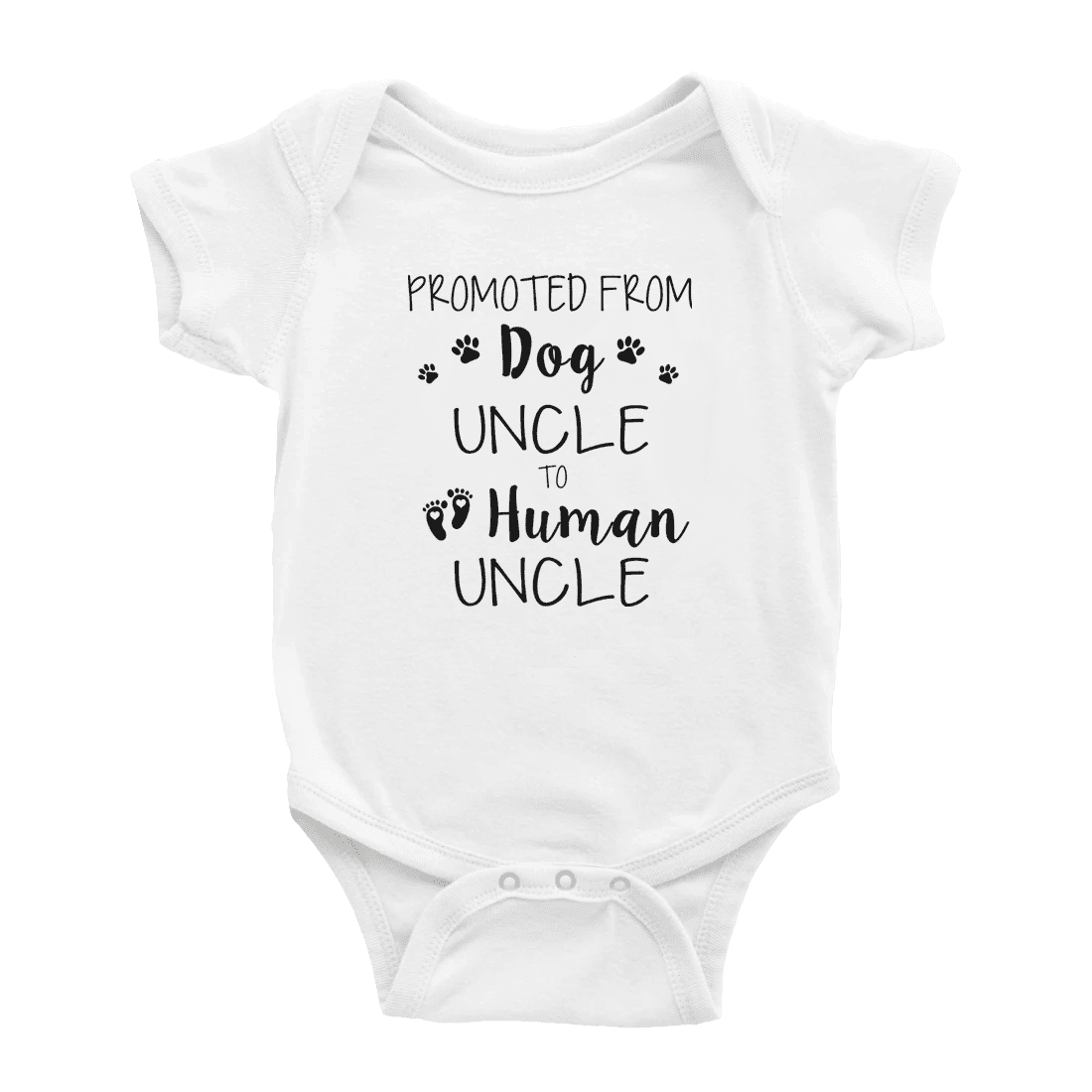 Promoted From Dog Uncle To Human Uncle Funny Baby Boy Girl Jumpsuits ...