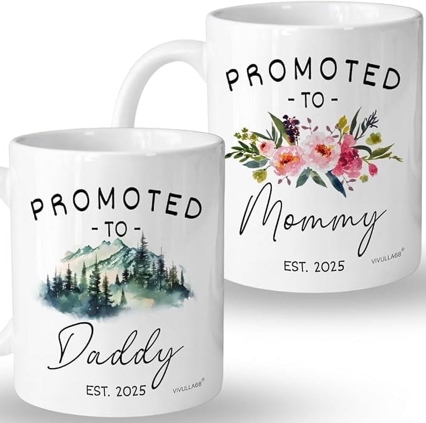 Mommy Daddy Est 2025 Coffee Mugs Set of 2 - Walmart.com