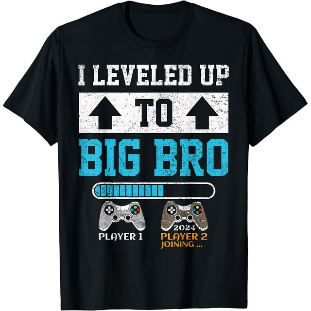 Promoted To Big Bro 2024 Leveled Up To Big Brother Est 2024 T-Shirt ...
