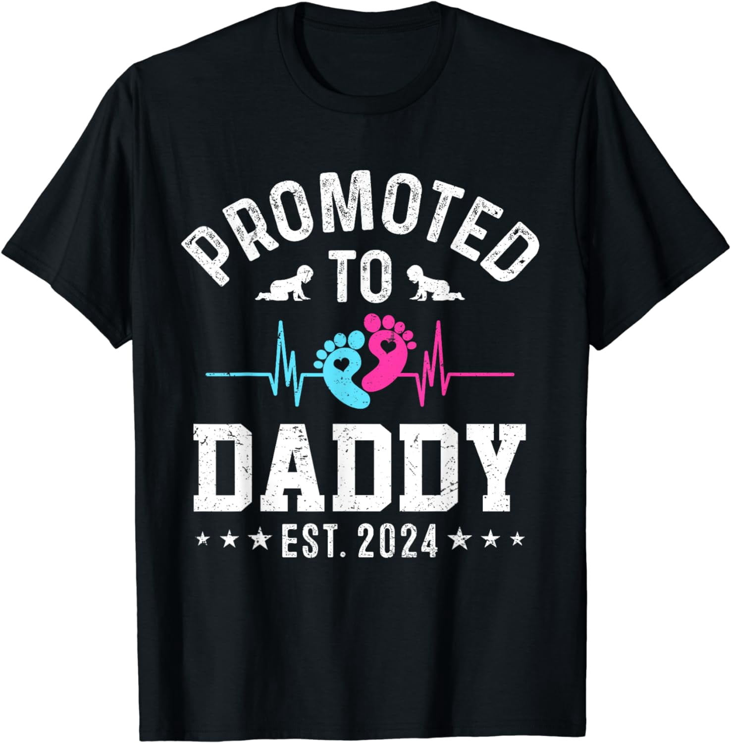 Promoted To Daddy Est. 2024 First Time New Daddy T-Shirt - Walmart.com