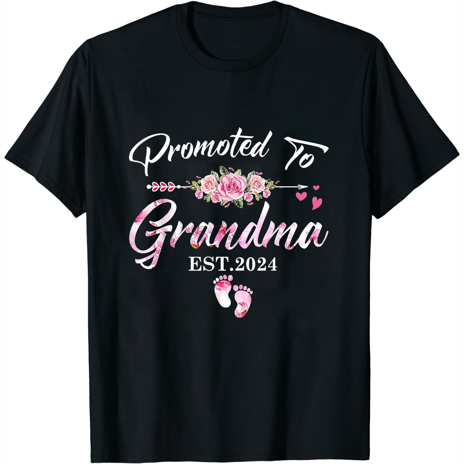 Promoted To Grandma 2024 First Time New Grandma Pregnancy T-Shirt Black ...