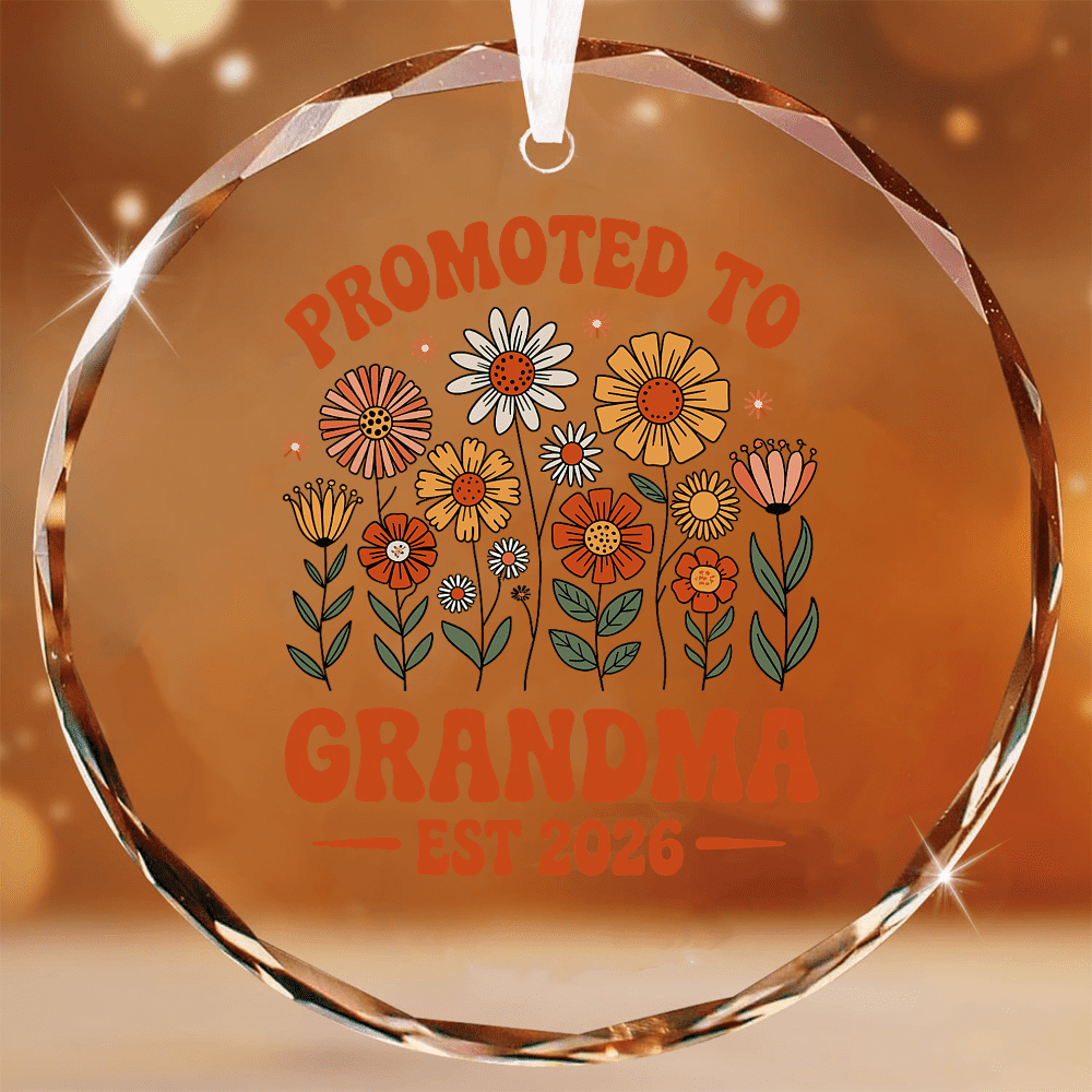 Promoted To Grandma 2026 Grandma 2026 Floral Retro Ornament Home ...