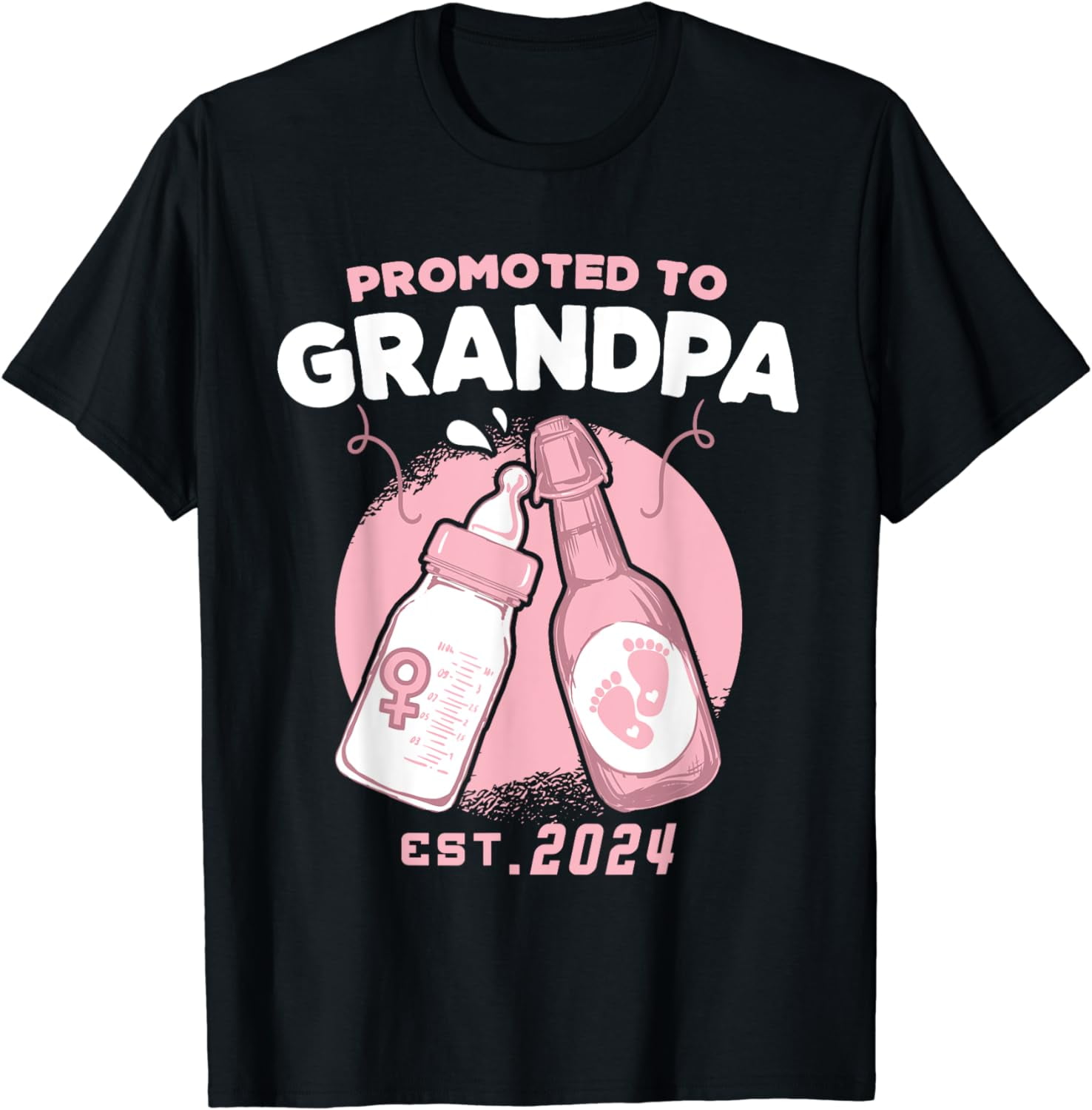 Promoted To Grandpa Est 2024 Fathers Day Best New Grandpas T Shirt