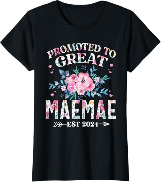 Promoted To Maemae 2024 Soon to be Maemae 1st time Grandma T-Shirt ...