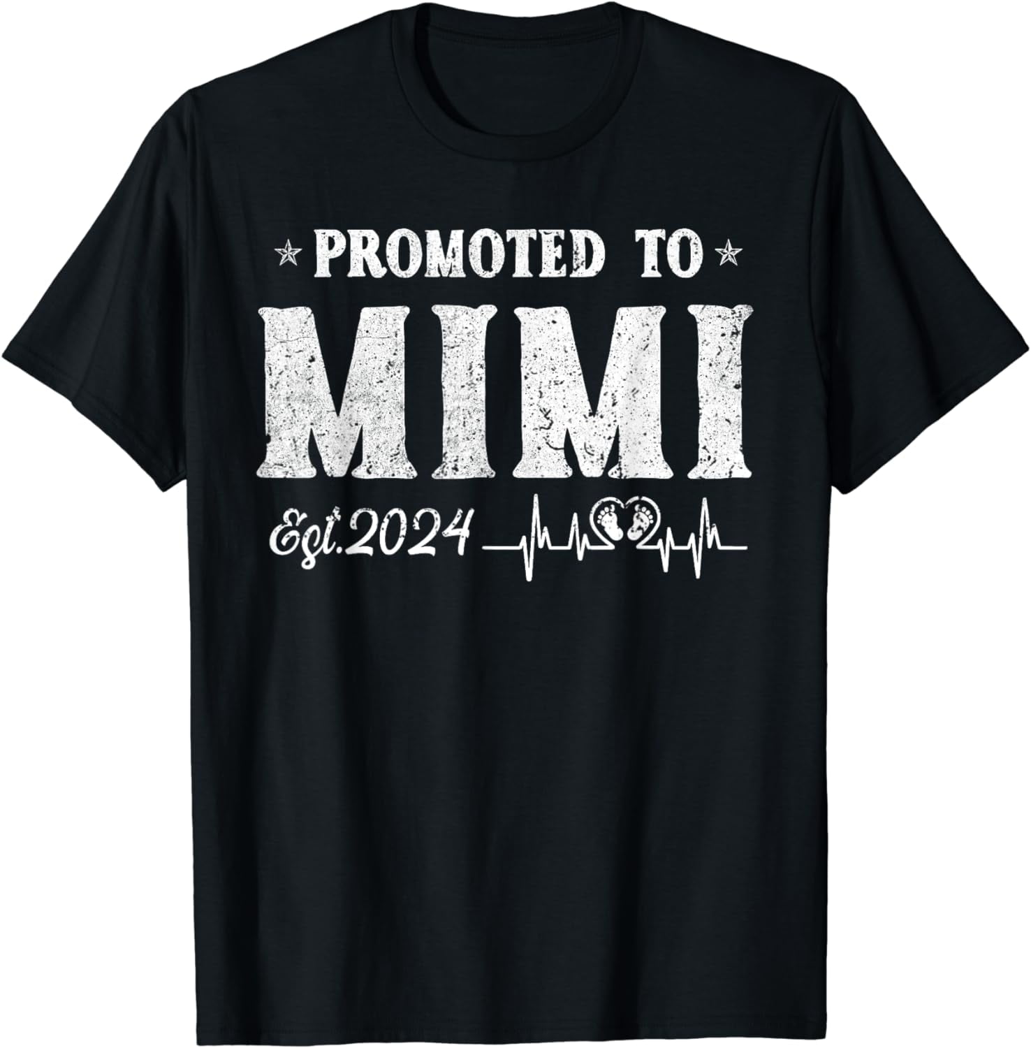 Promoted To Mimi Est 2024 Heartbeat Funny Baby T-Shirt - Walmart.com