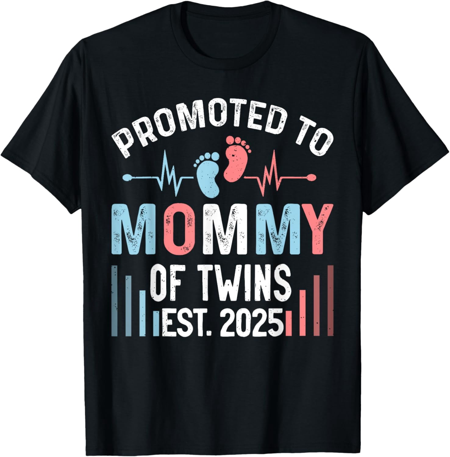 Promoted To Mommy Of Twins Est 2025 Twin Baby Shower T-Shirt - Walmart.com