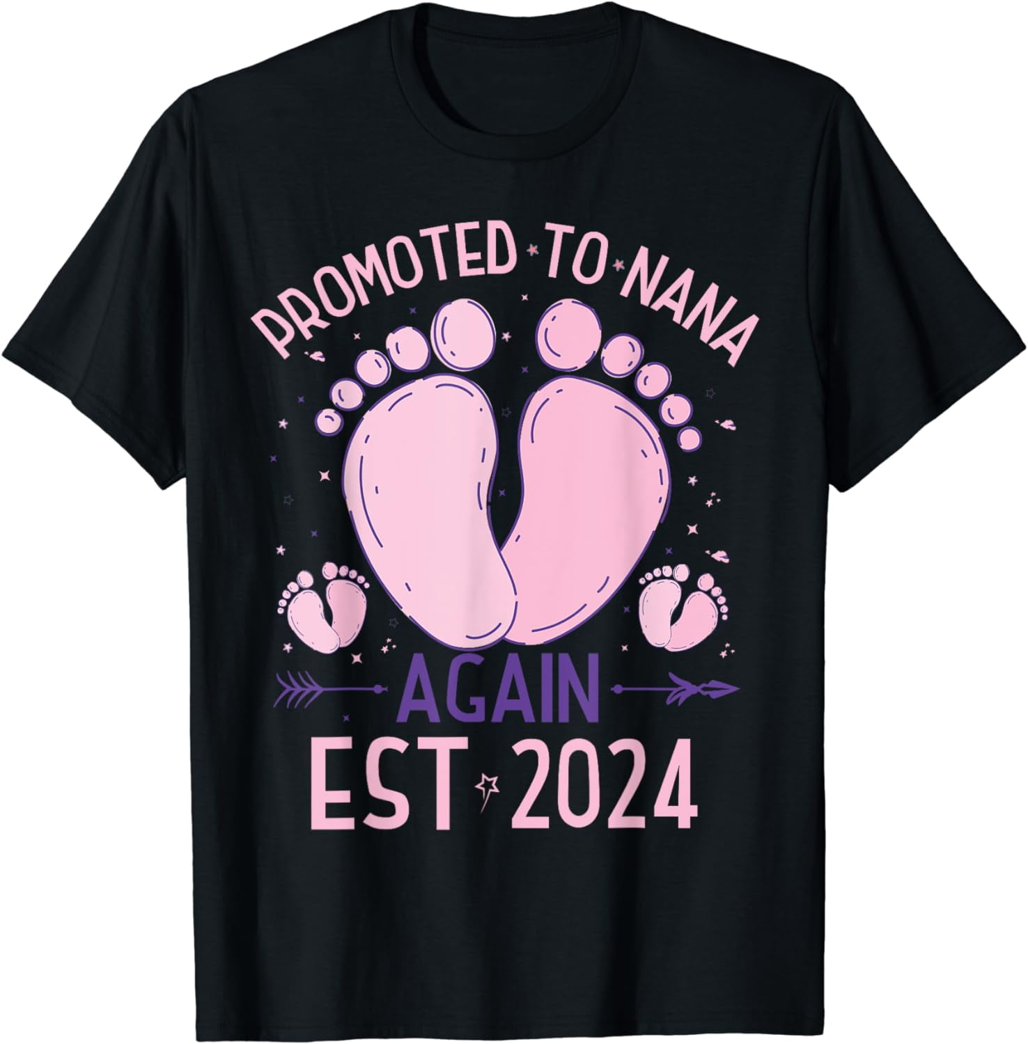 Promoted To Nana Again 2024 Loading New Mom Announcement T-Shirt ...