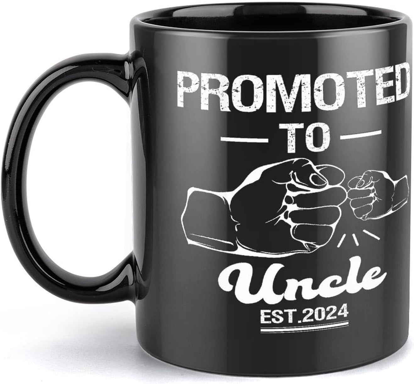 Promoted To Uncle Est 2024 11 Ounces Funny Black Mug - Cute Coffee And ...