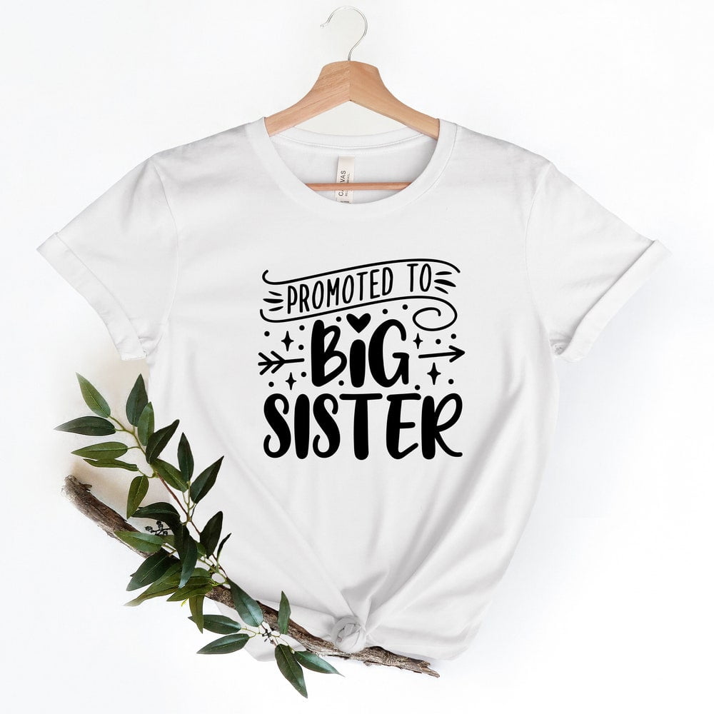 Promoted to Big Sister Shirt, Pregnancy Reveal, Big Sister Shirt, Big Sister Tee, Big Sister ...