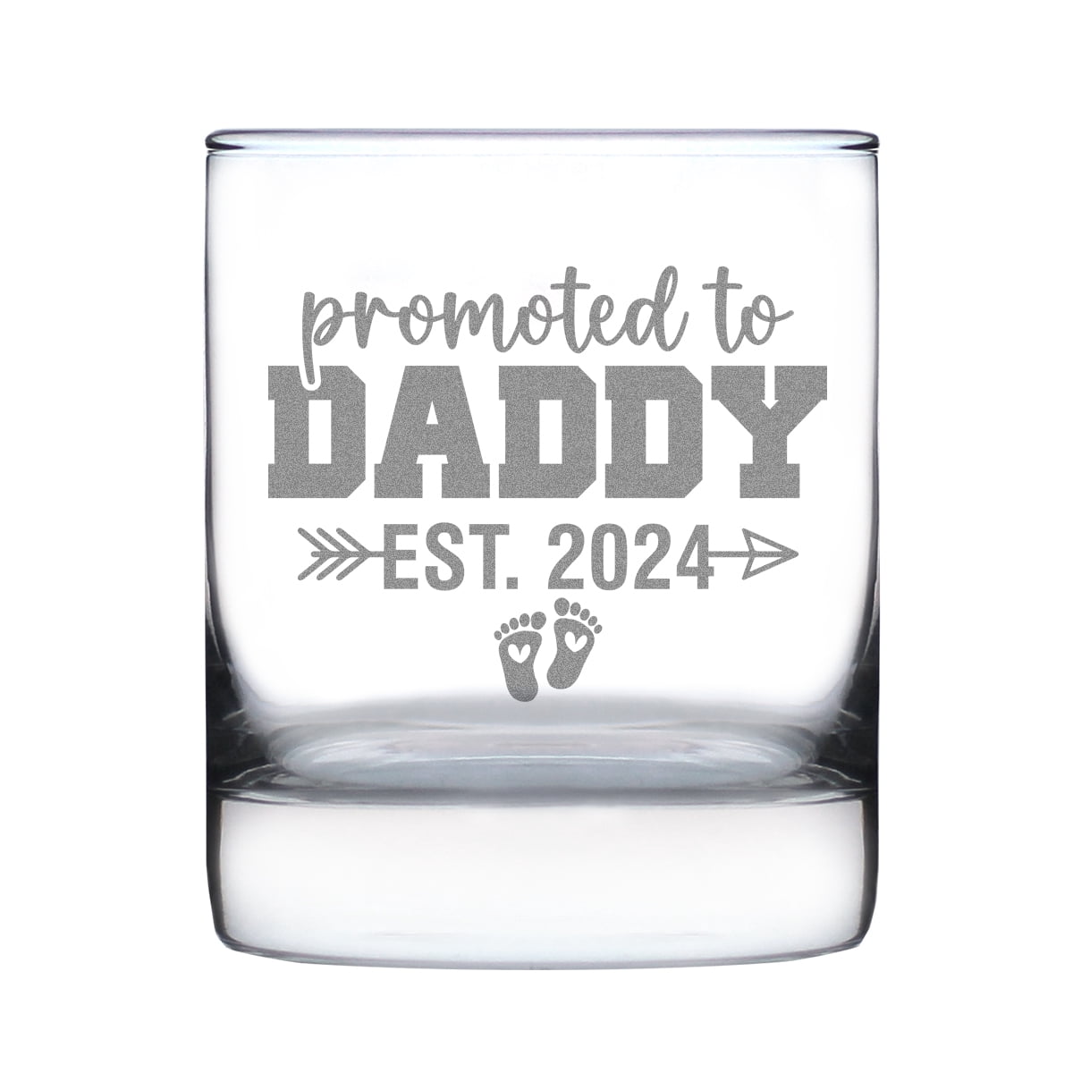 Promoted to Daddy Est 2024 Hand Engraved Rocks Glass, New Dad Gift ...