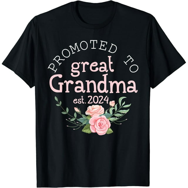 Promoted To Great Grandma Est 2024 Women First Time Grandma T Shirt