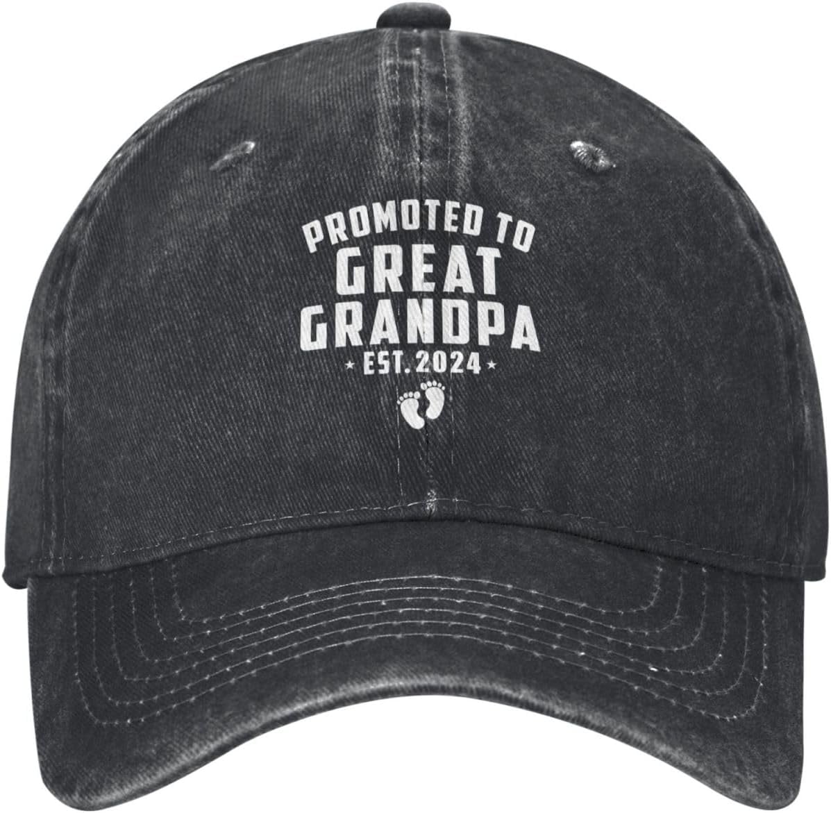 Promoted to Great Grandpa Est. 2024 Hat Funny Cotton Washed Cowboy ...