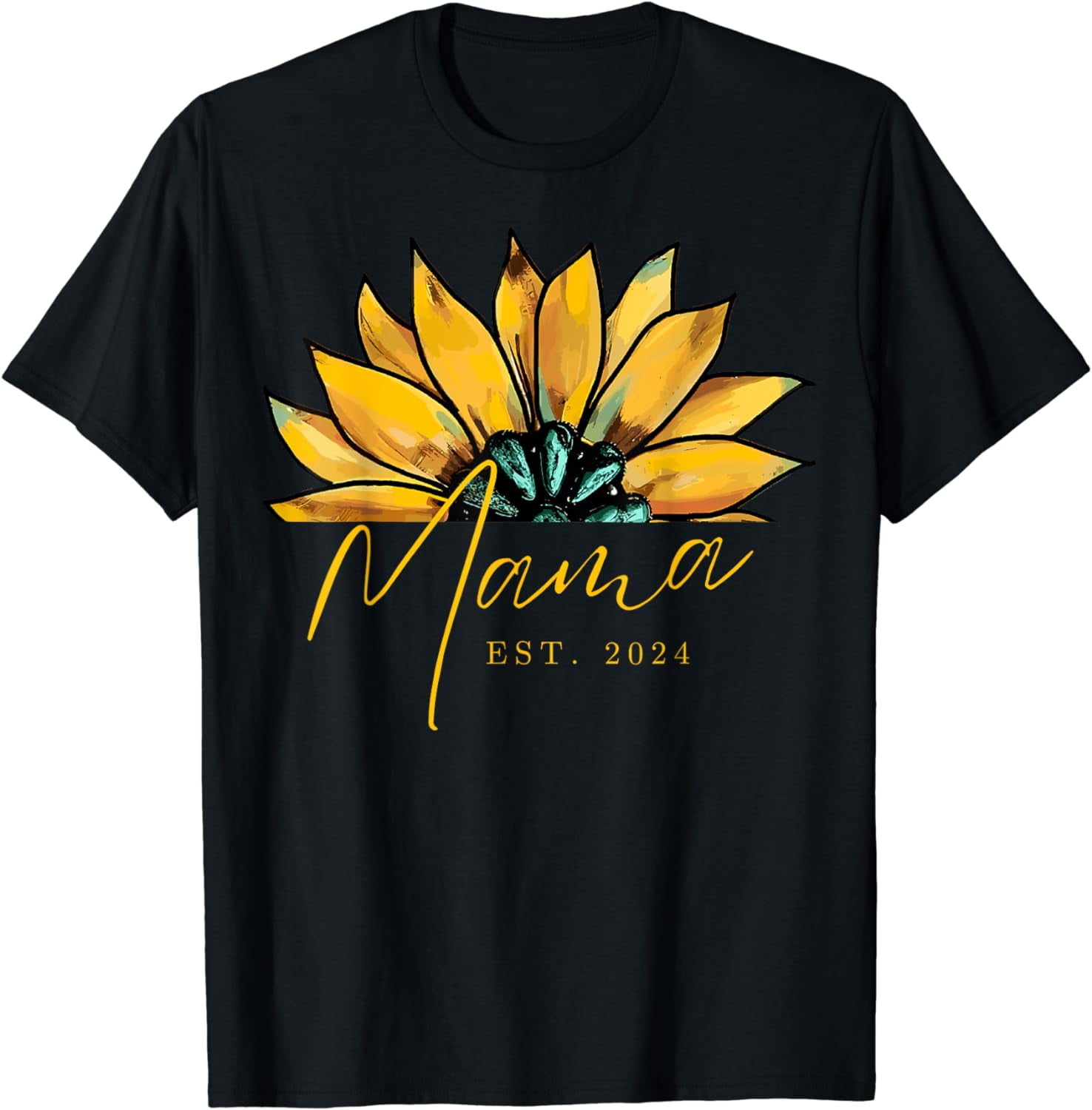 Promoted to Mommy Mama Mom Sunflower Mother's Day Mom 2024 T-Shirt ...