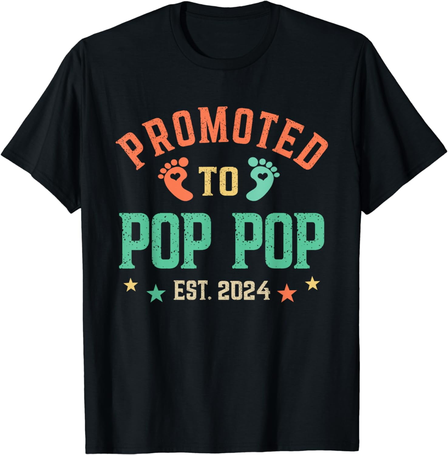 Promoted to Pop Pop est 2024 vintage retro T-Shirt - Walmart.com