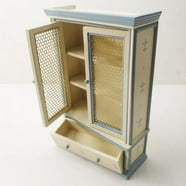Mgaxyff Wood Miniature Dollhouse Bookshelf, 1:12 Scale Display Cabinet ...